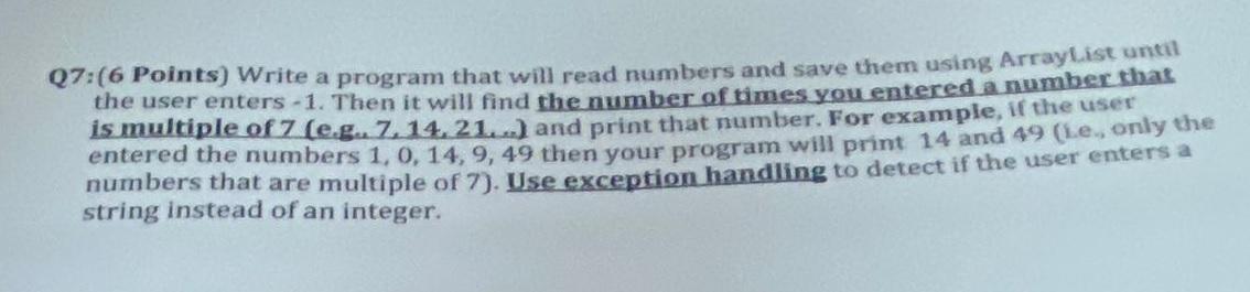 Solved Q76 Points Write A Program That Will Read Numbers 0614