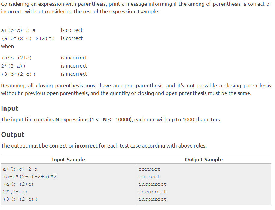 Solved Considering an expression with parenthesis, print a | Chegg.com
