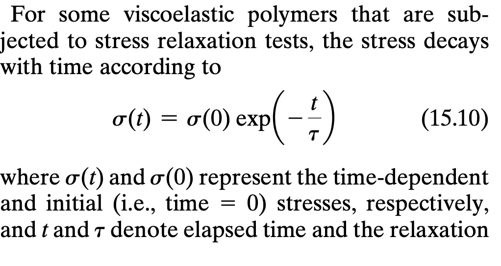 Solved For some viscoelastic polymers that are sub- jected | Chegg.com