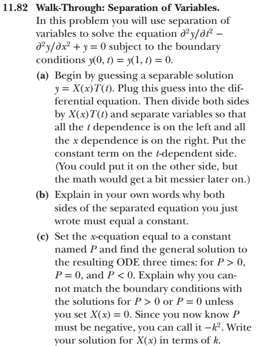 Solved 11.82 Walk-Through: Separation of Variables. In this | Chegg.com