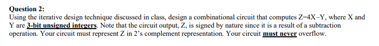 Question 2: Using the iterative design technique | Chegg.com