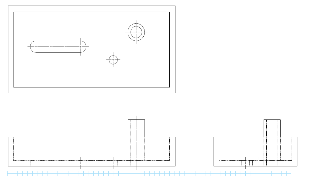 Solved From the given part views, draw a suitable Section | Chegg.com