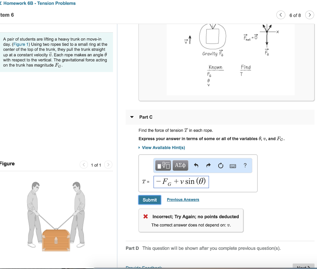 Solved Homework 6B -Tension Problems tem 6 6 of 8> A pair of | Chegg.com
