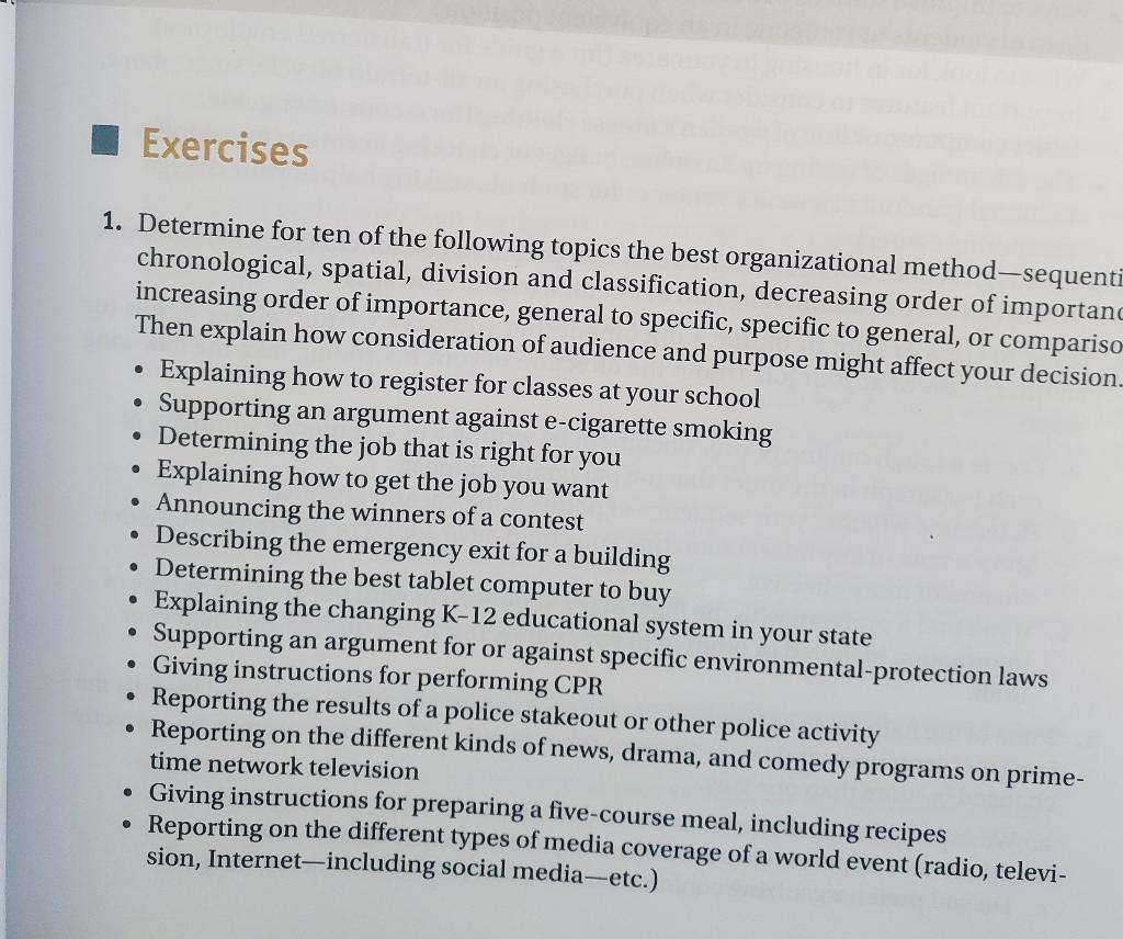 Solved For each topic you select, you will assign it an | Chegg.com