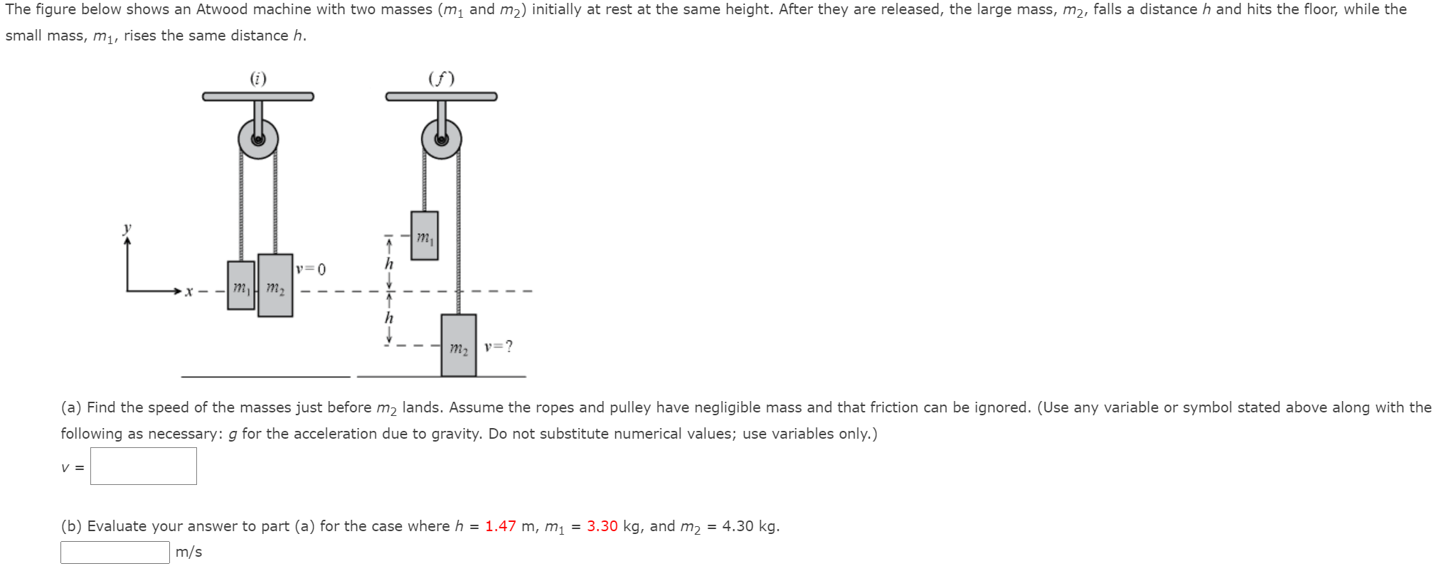 SOLVED: The Figure Below Shows An Atwood Machine With Two SOLVED: The Figure Below Shows An Atwood Machine With Two