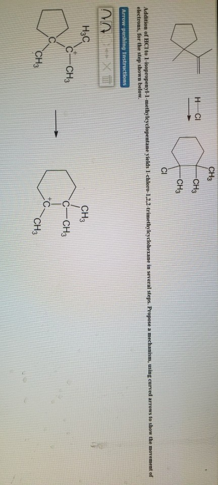 Solved CH3 H-CI CH3 CH3 Cl Addition of HCI to | Chegg.com