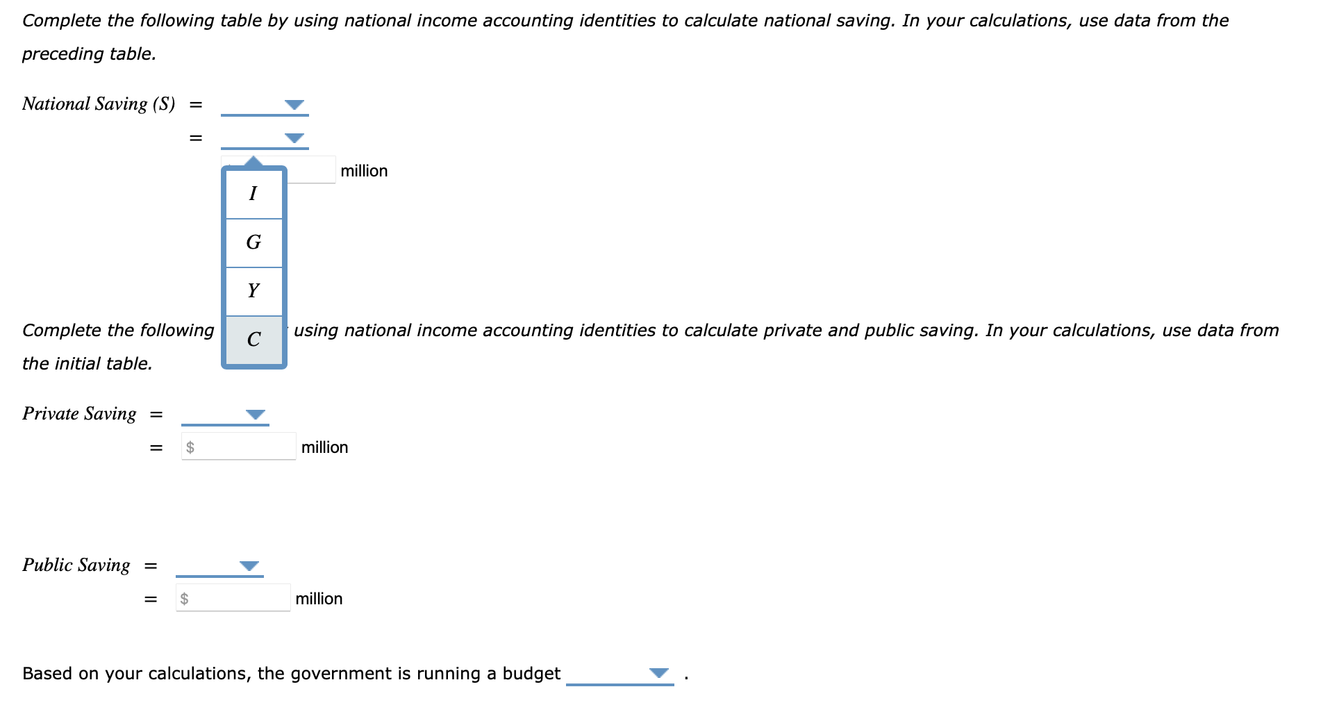 Solved The Following Table Contains Data For A Hypothetical 