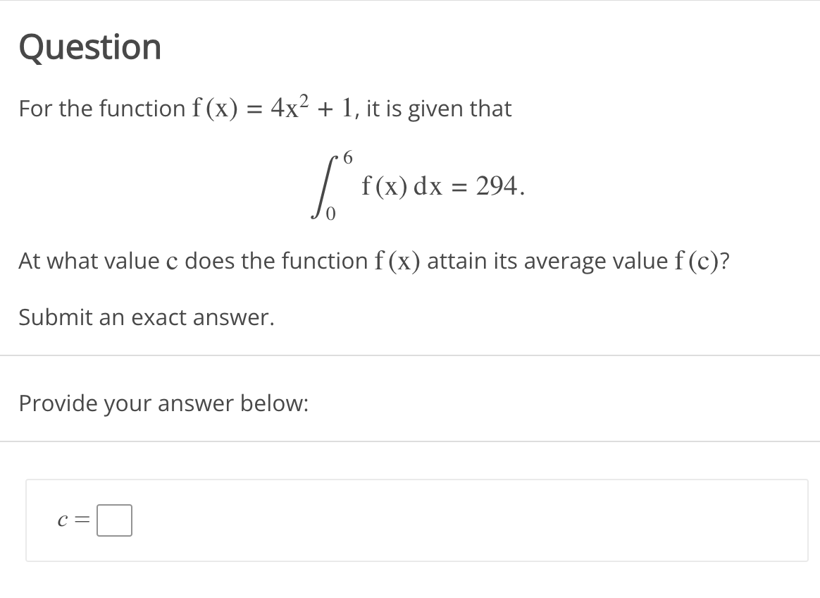 Solved For the function f(x)=4x2+1, it is given that | Chegg.com