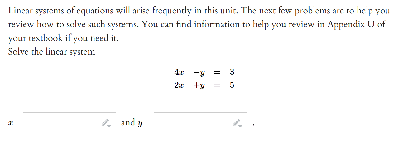 Linear systems of equations will arise frequently in | Chegg.com
