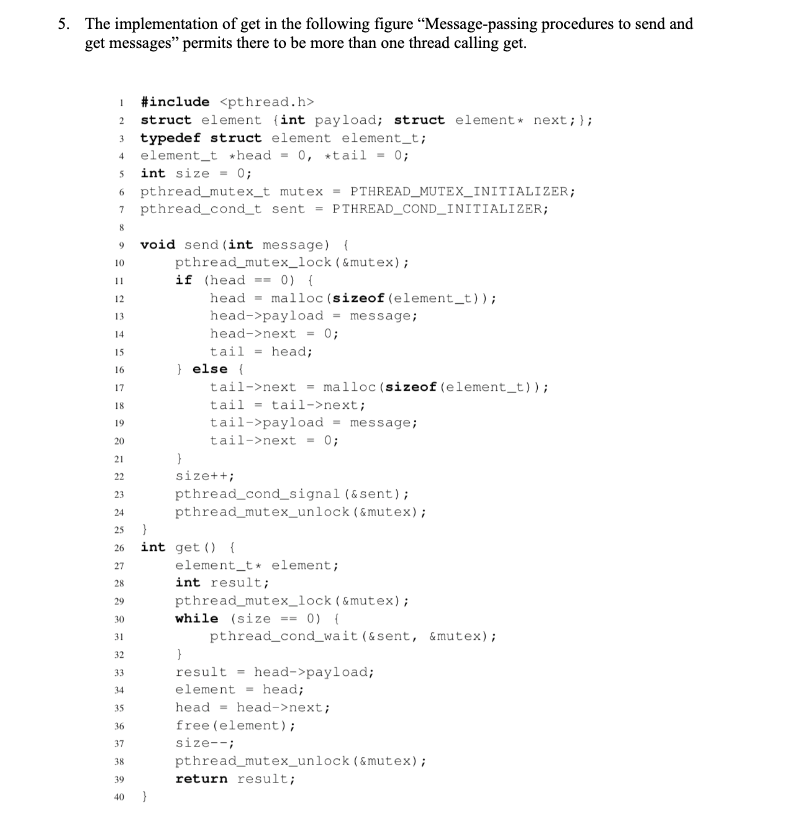 Solved The implementation of get in the following figure | Chegg.com