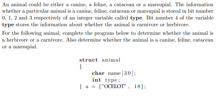 Solved An animal could be either a canine, a feline, a | Chegg.com