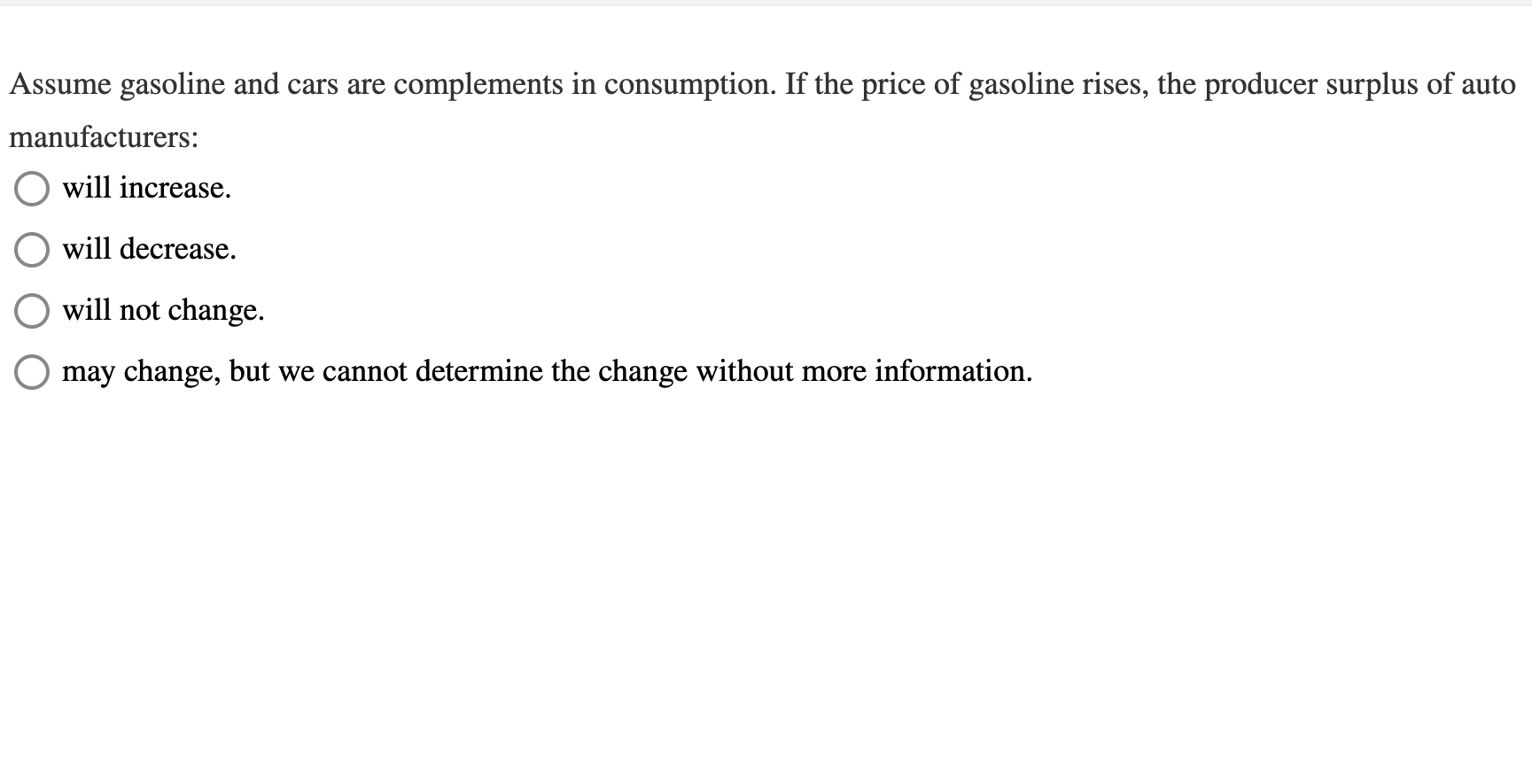 Solved Assume gasoline and cars are complements in | Chegg.com