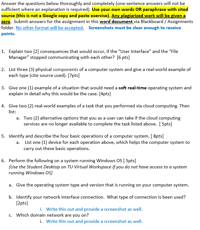 Solved Answer the questions below thoroughly and completely | Chegg.com