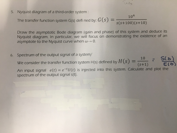 Solved 5. Nyquist diagram of a third-order system: The | Chegg.com