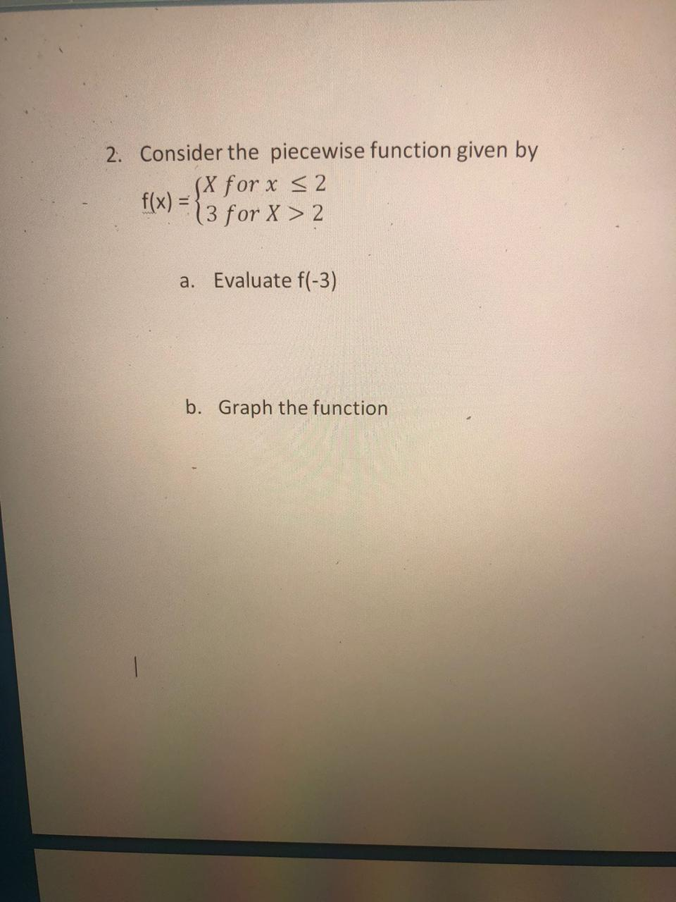 Solved Consider the piecewise function given by f(x) = X | Chegg.com