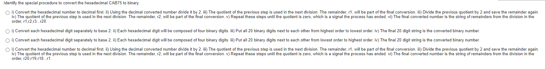 Solved Identify the special procedure to convert the | Chegg.com