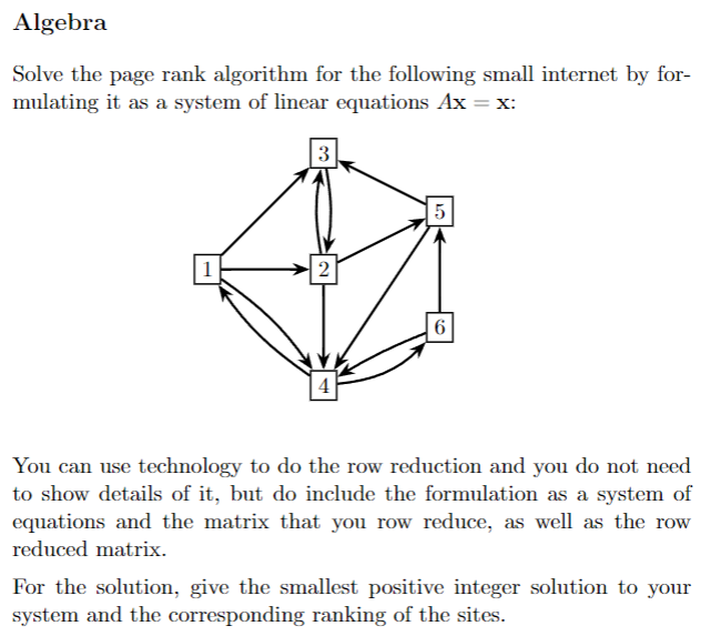 Solved Solve the page rank algorithm for the following small | Chegg.com