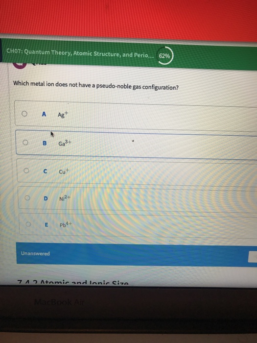 Solved CH07: Quantum Theory, Atomic Structure, and Perio | Chegg.com
