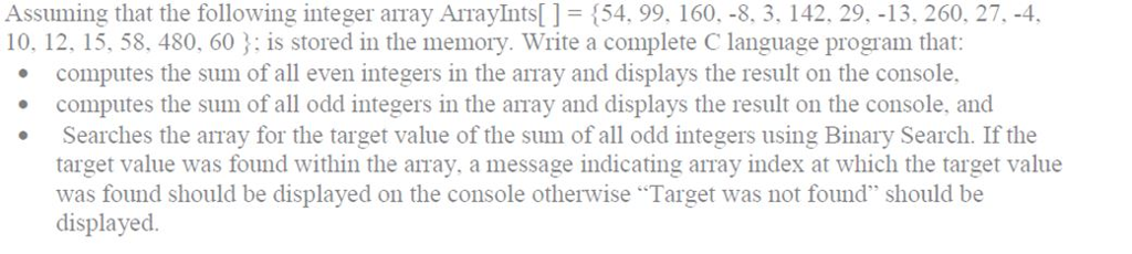 Solved Assuming That The Following Integer Array Array Ints 9979
