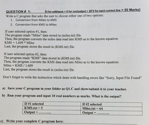 Solved QUESTIONE 1: It feel for foreach.com 50 Marka Write a | Chegg.com