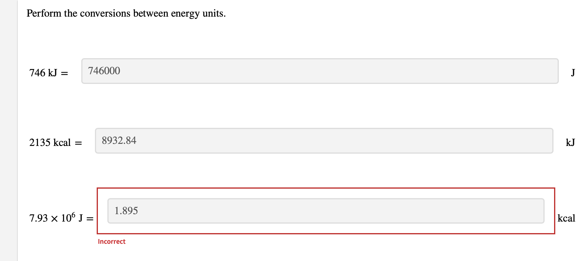 Solved Perform the conversions between energy units. 746 kJ | Chegg.com