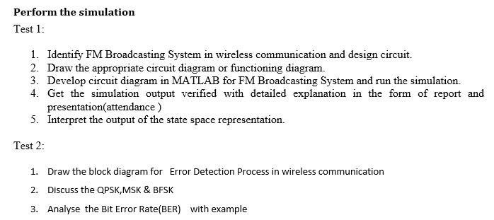 Perform the simulation Test 1: Identify FM | Chegg.com