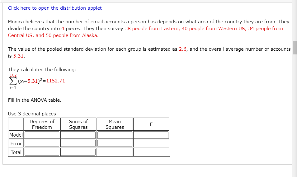 Solved Click here to open the distribution applet Monica | Chegg.com