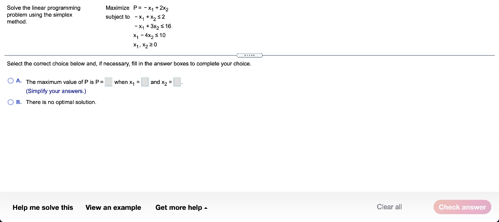Solved Solve the linear programming problem using the | Chegg.com