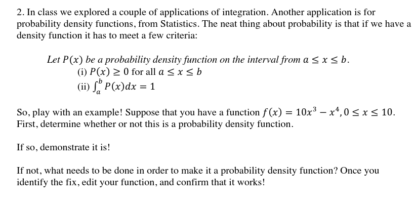 Solved 2. In class we explored a couple of applications of | Chegg.com