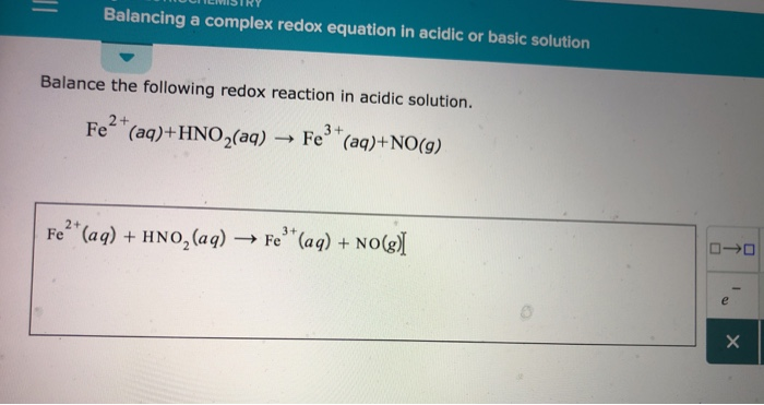Solved Balancing a complex redox equation in acidic or basic | Chegg.com