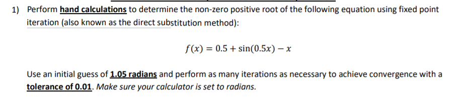 Solved 1) Perform hand calculations to determine the | Chegg.com