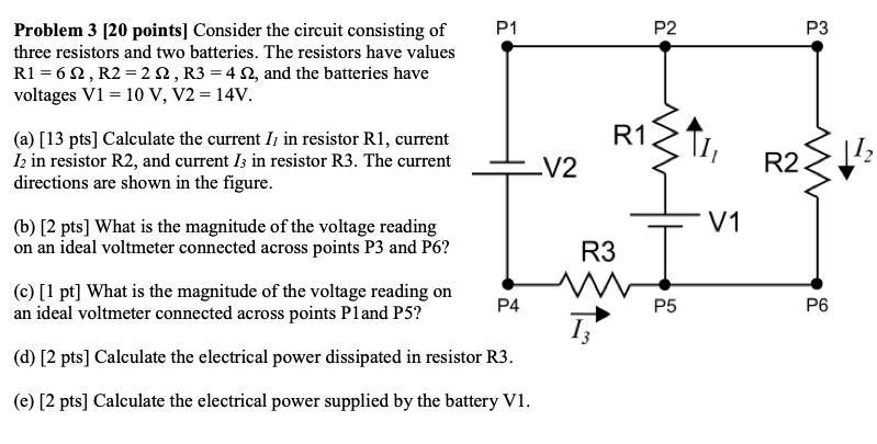 Solved P1 Problem 3 [20 points] Consider the circuit | Chegg.com