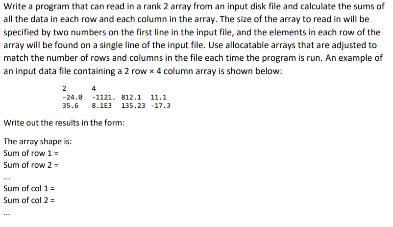 Solved please solve using ONLY FORTRAN. show all steps | Chegg.com