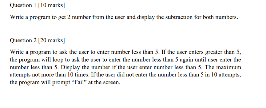 Solved Question 1 10 Marks Write A Program To Get 2 Number 0369