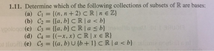 Solved Determine which of the following collections of | Chegg.com