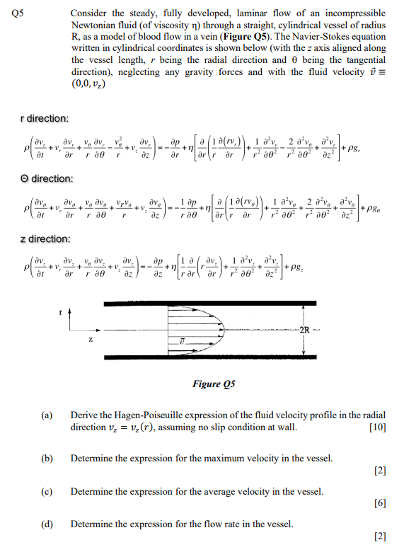 [Solved]: Consider the steady, fully developed, laminar fl