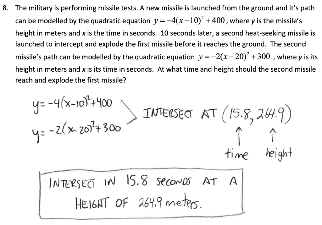 Solved = 8. The military is performing missile tests. A new | Chegg.com