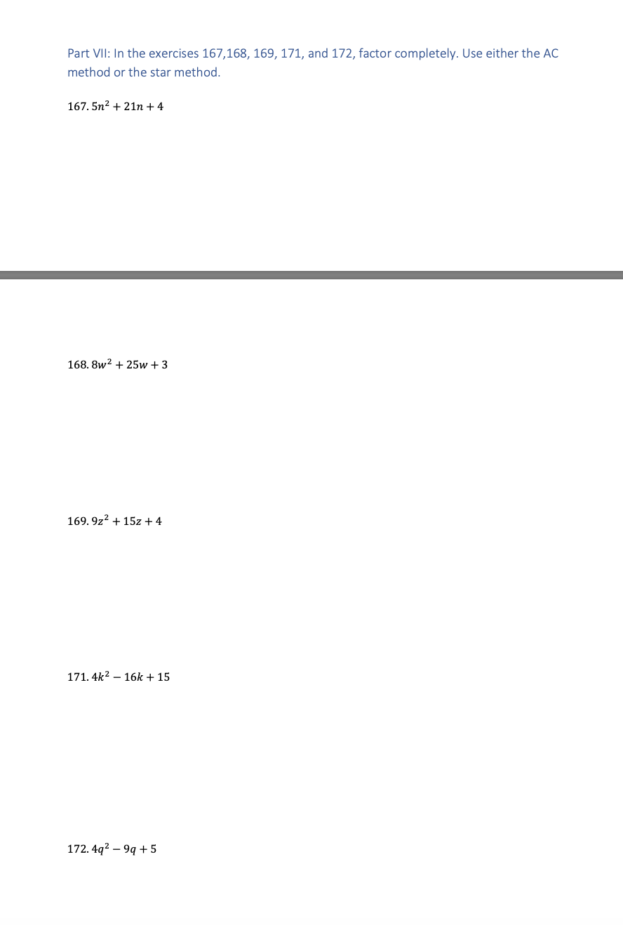 Solved Part VII: In the exercises 167,168, 169, 171, and | Chegg.com