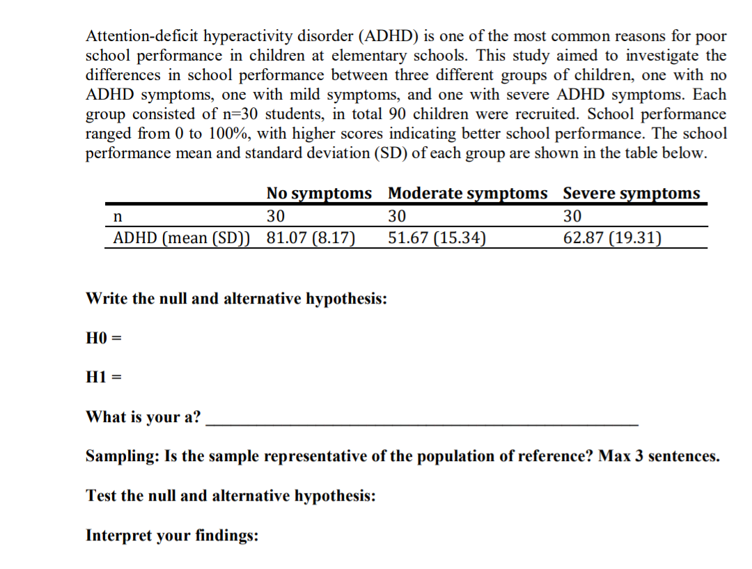 Solved Attention-deficit hyperactivity disorder (ADHD) is | Chegg.com