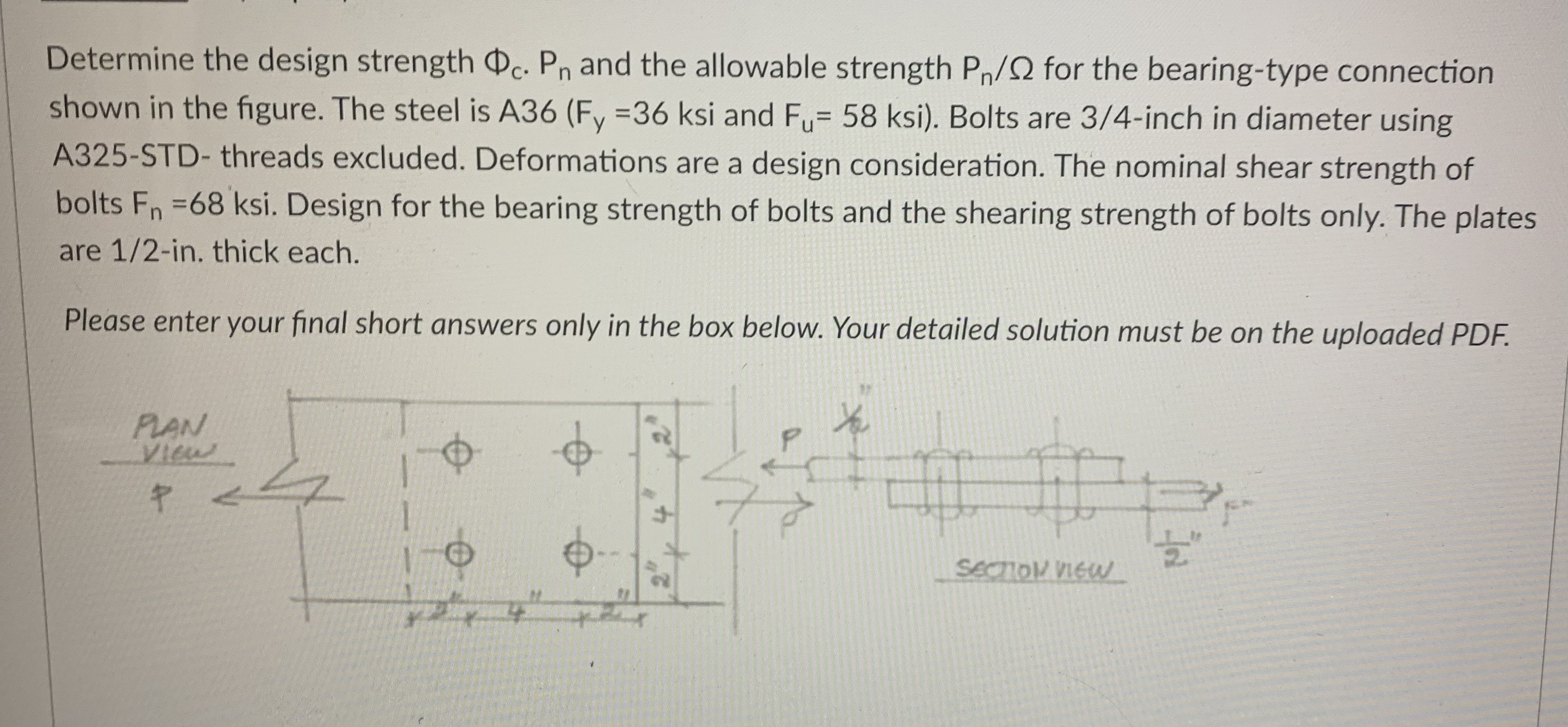 Solved Determine the design strength ΦC. Pn ﻿and the | Chegg.com