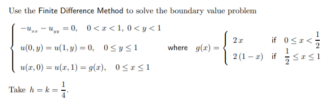 Solved Use the Finite Difference Method to solve the | Chegg.com