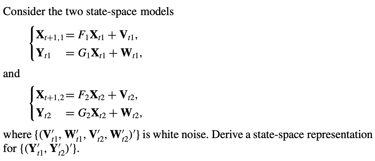 Consider the two state-space models | Chegg.com