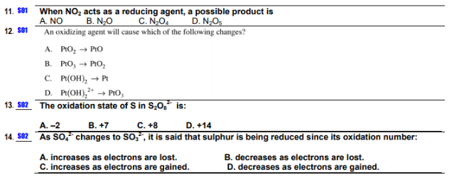 Solved When NO2 acts as a reducing agent, a possible product | Chegg.com