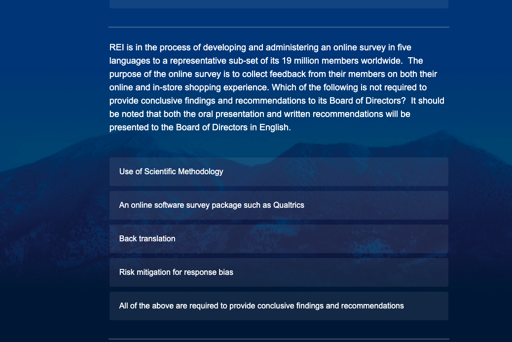 Solved REI is in the process of developing and administering | Chegg.com