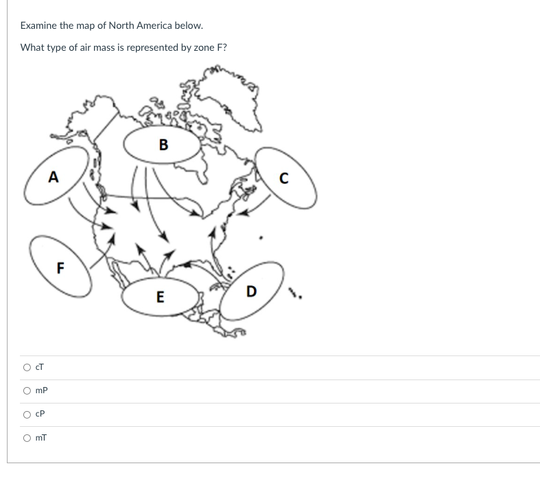 Solved Examine the map of North America below. What type of | Chegg.com
