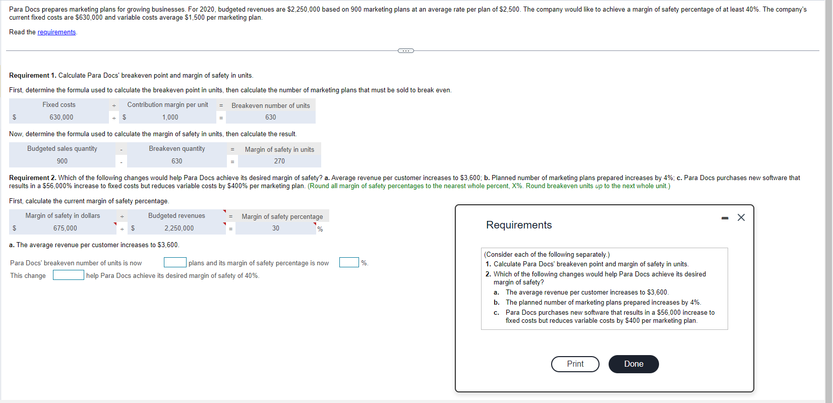 Solved Requirement 1. Calculate Para Docs' breakeven point | Chegg.com