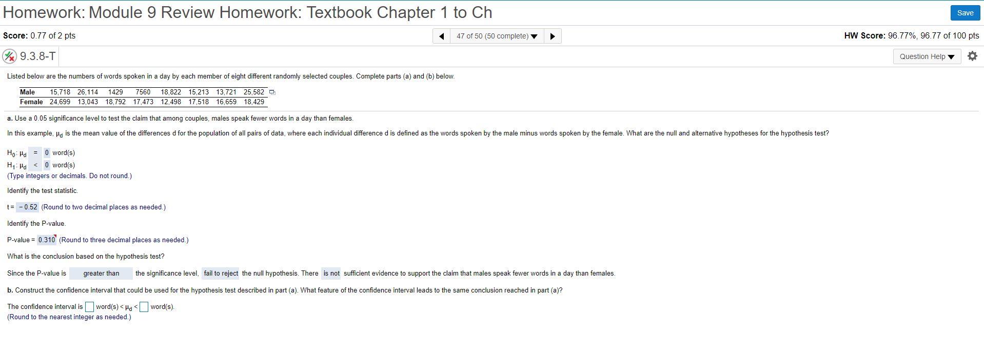Solved Homework Module 9 Review Homework Textbook Chapter