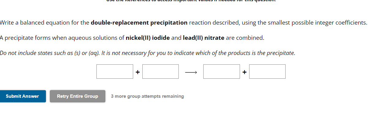 Solved Write a balanced equation for the double-replacement | Chegg.com