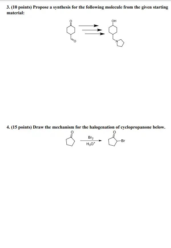 Solved 3. (10 points) Propose a synthesis for the following | Chegg.com