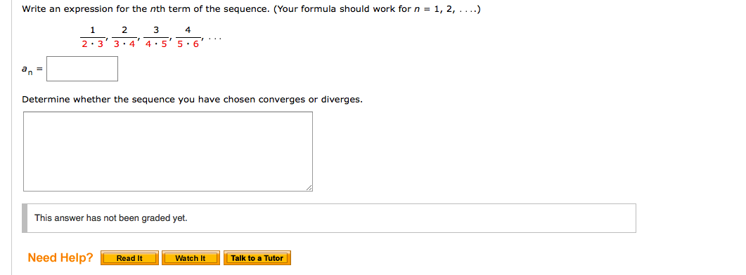 Solved Write an expression for the nth term of the sequence. | Chegg.com